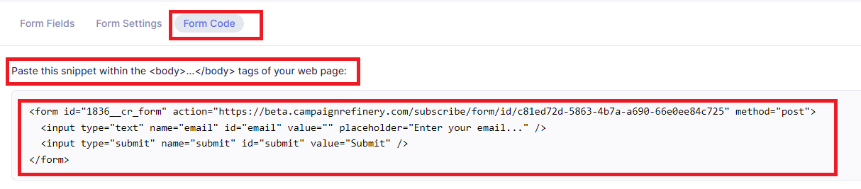 Creating/Editing Forms - Campaign Refinery Support