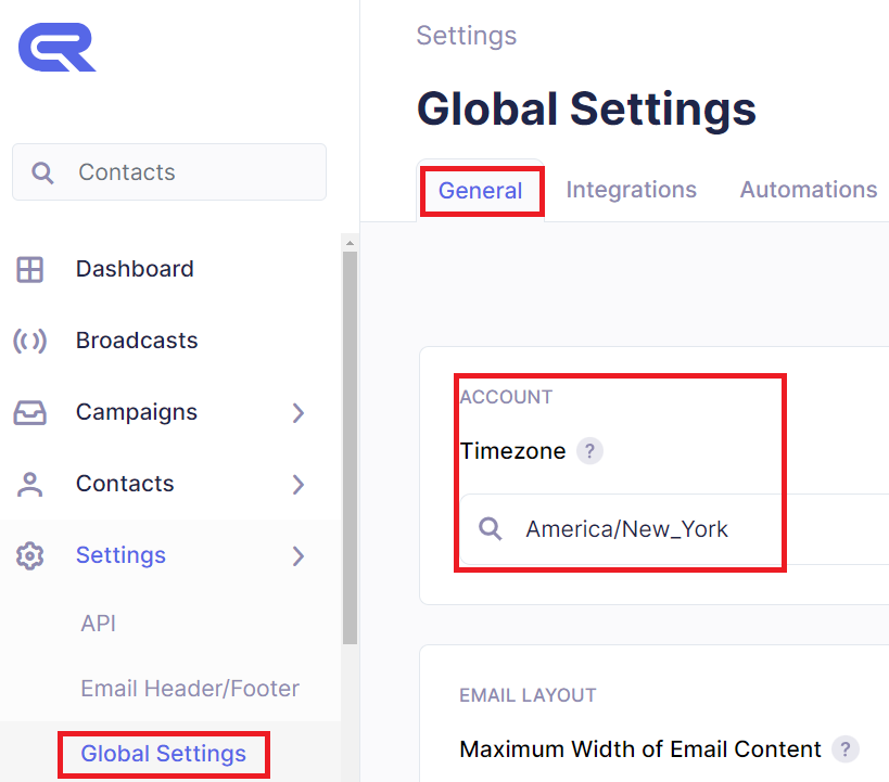 Update Account Timezone - Campaign Refinery Support
