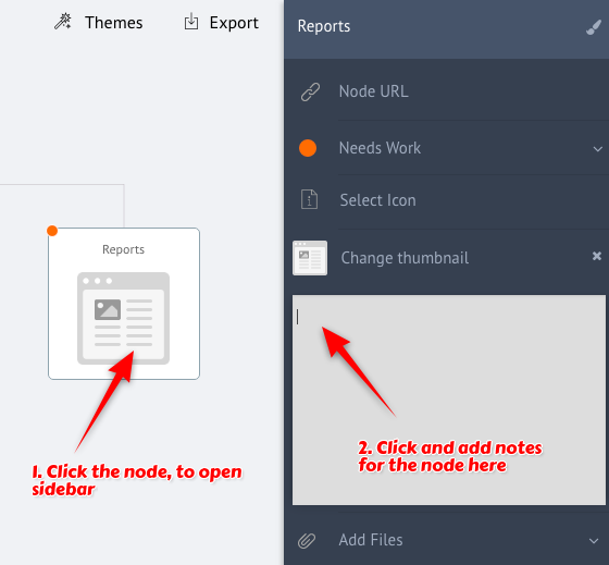 How to add notes to SiteMap nodes ? - MockFlow Knowledge Base