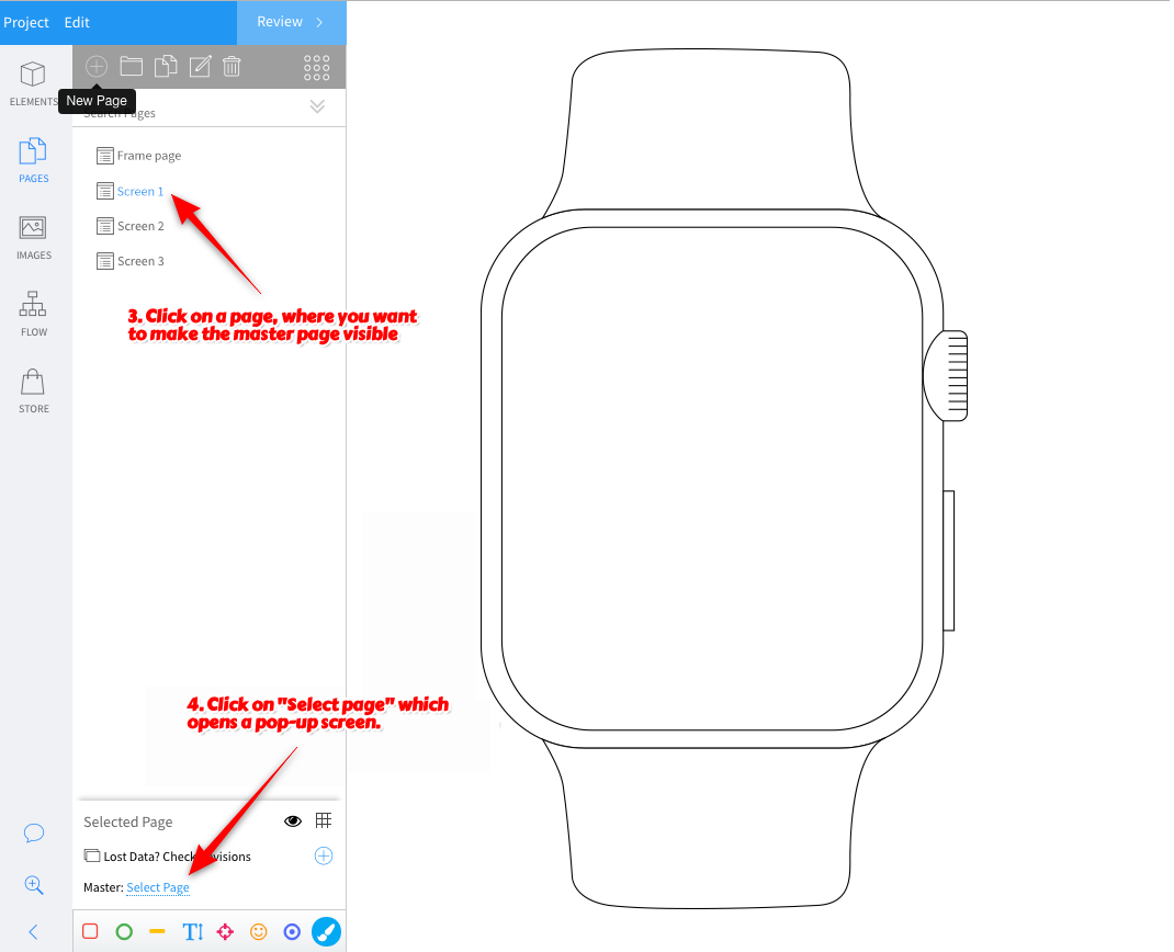 How to create Master pages in editor - MockFlow Knowledge Base