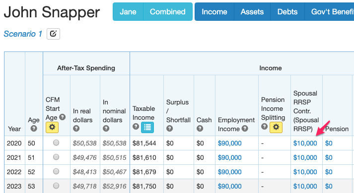 Spousal RRSP Contributions - Snap Projections - Support 1-888-758-7977 ...