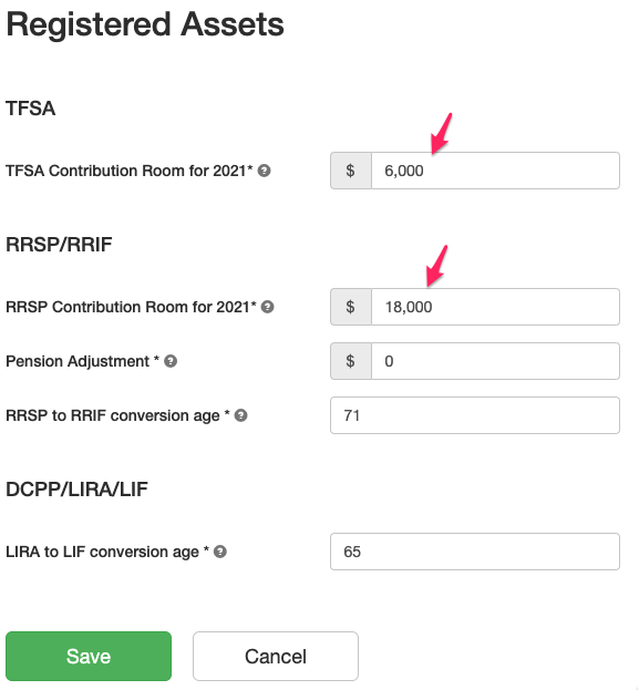 Unused RRSP or TFSA Contribution Room - Snap Projections - Support 1 ...