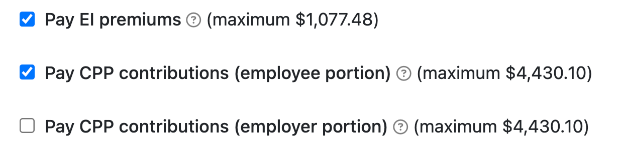CPP and EI Contributions - Snap Projections - Support - 1-888-758-7977 ...