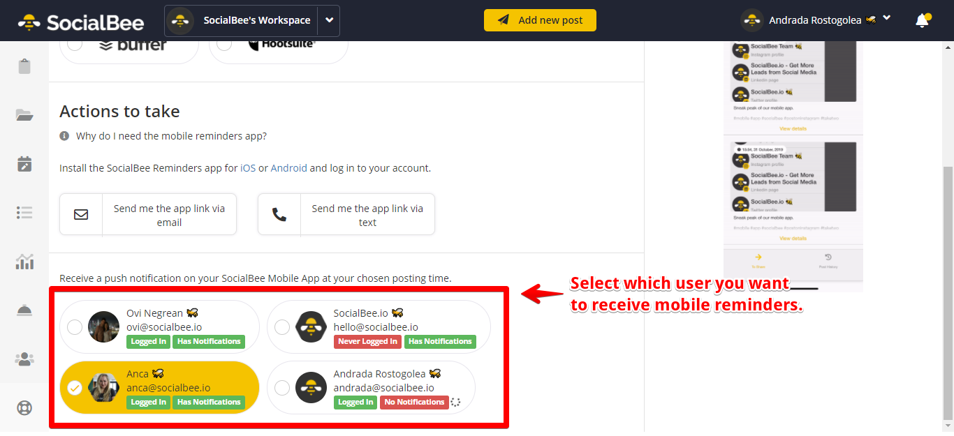 Using the SocialBee Mobile App - SocialBee Help Documentation