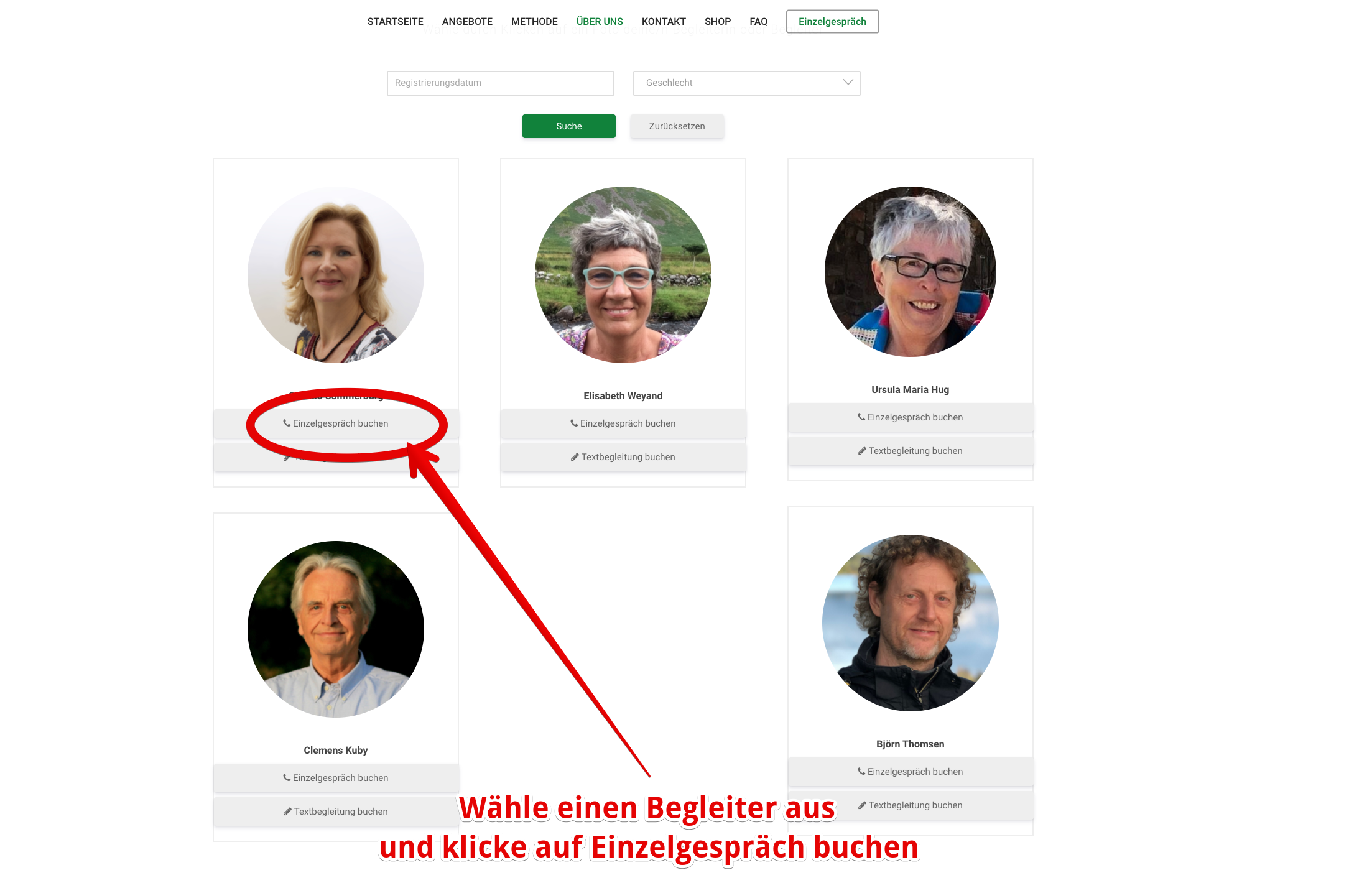 Wie wähle ich einen Begleiter für ein Begleitungsgespräch aus ...