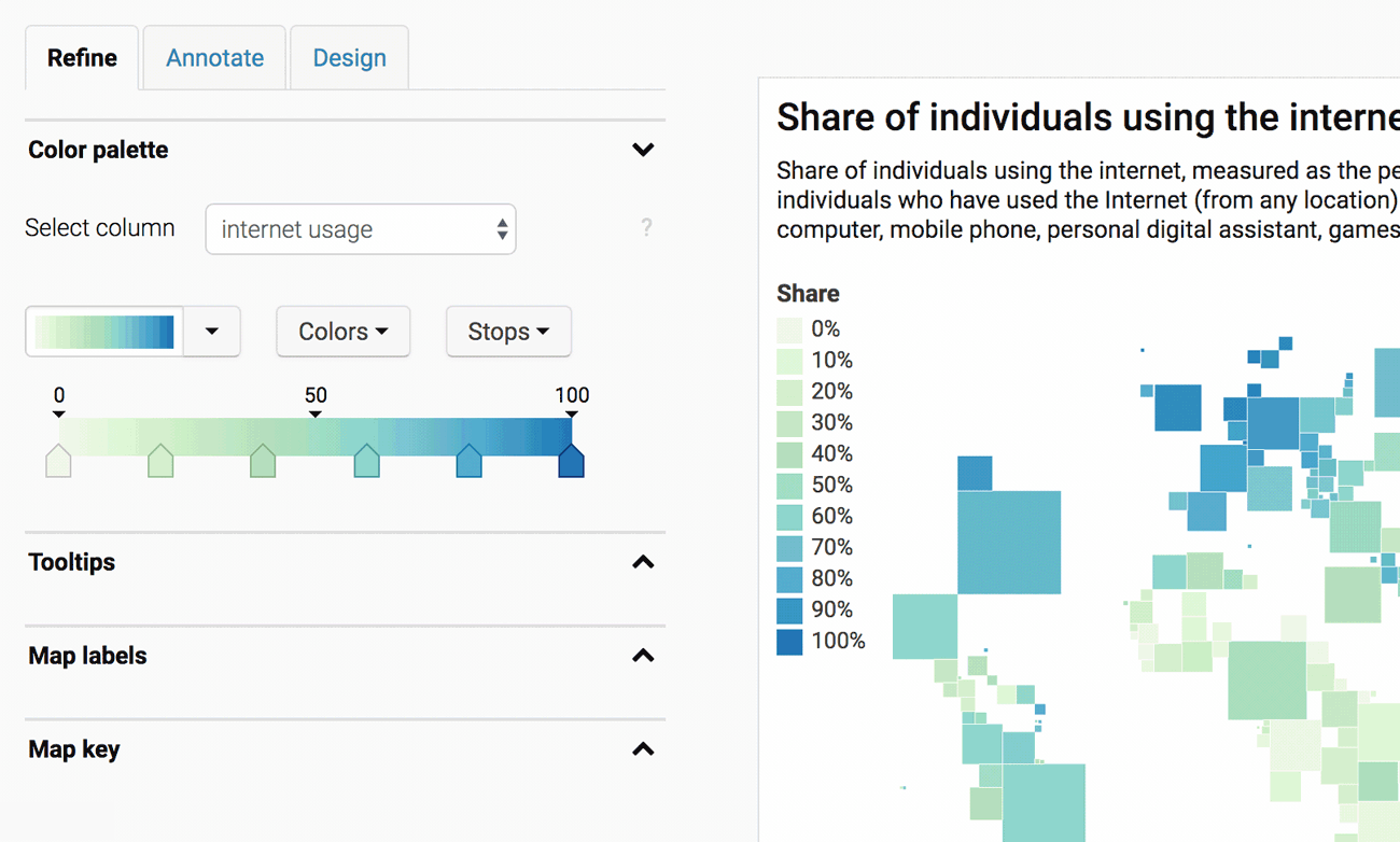 How to use the color palette tool for choropleth maps - Datawrapper Academy