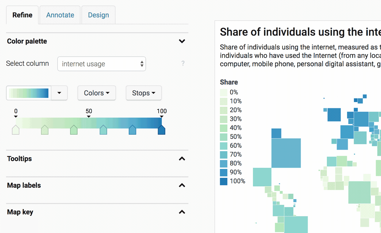 How to use the color palette tool for choropleth maps - Datawrapper Academy