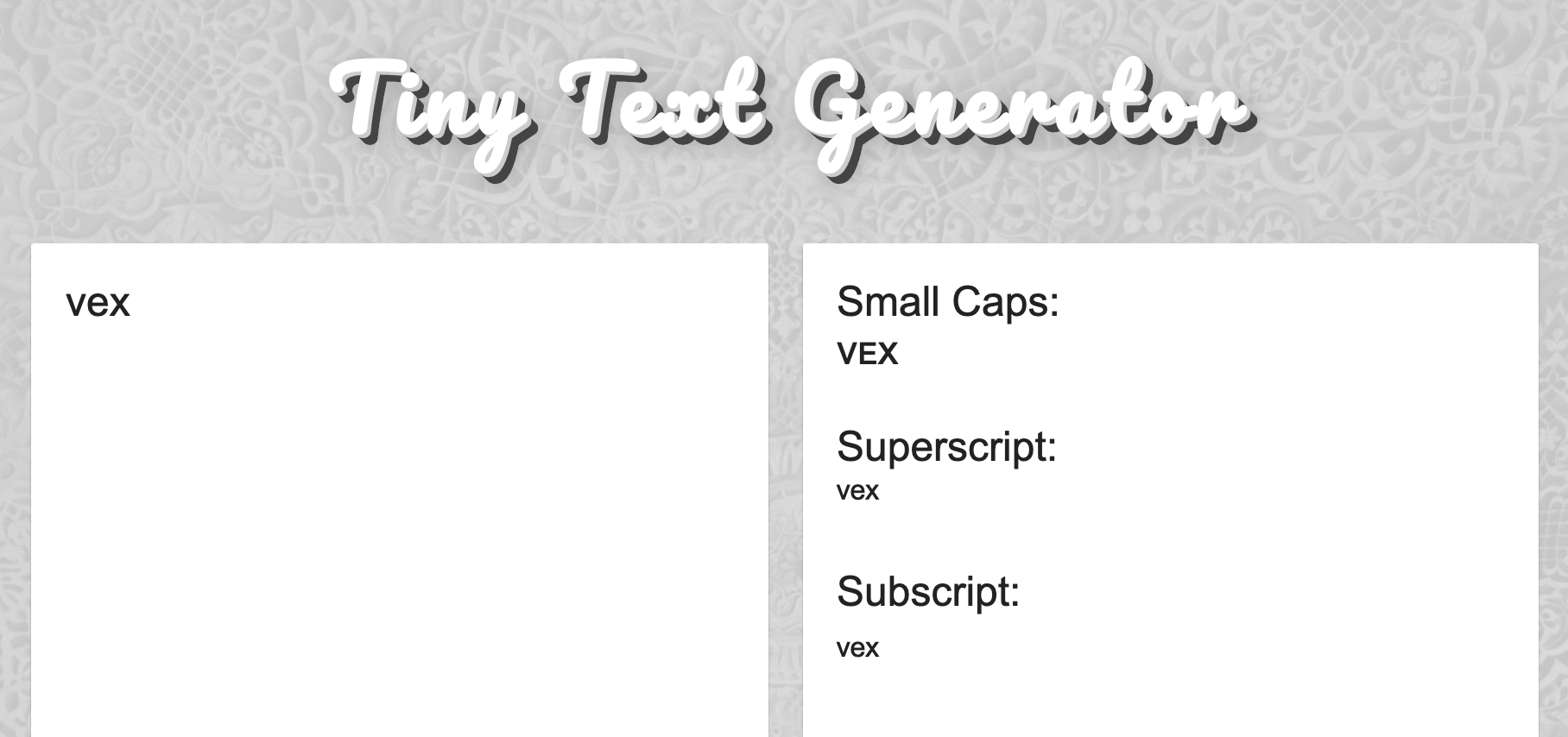 Lower Case Superscript Letter Example
