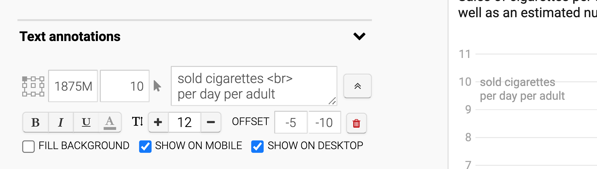How to align annotations to a chart grid - Datawrapper Academy