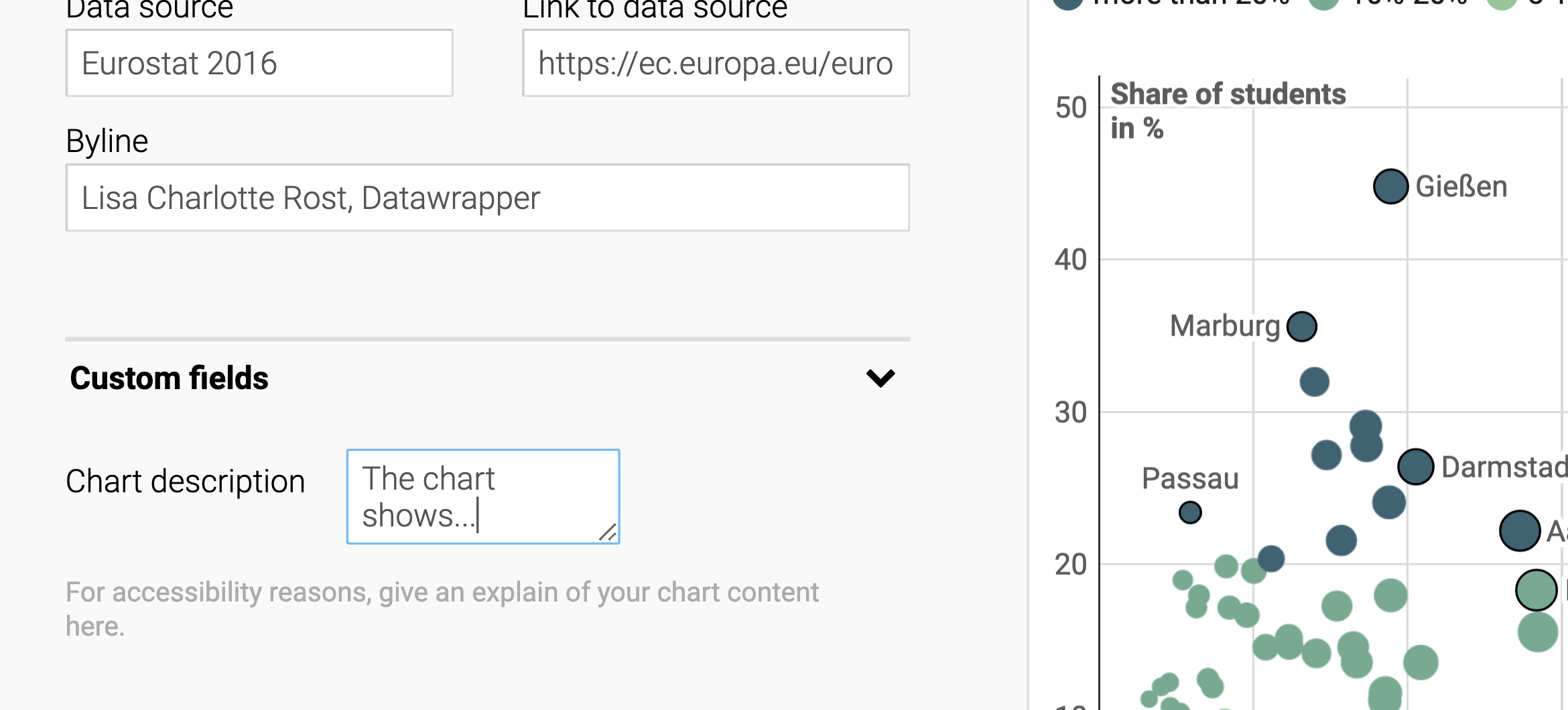 How (and why) to set up custom fields - Datawrapper Academy