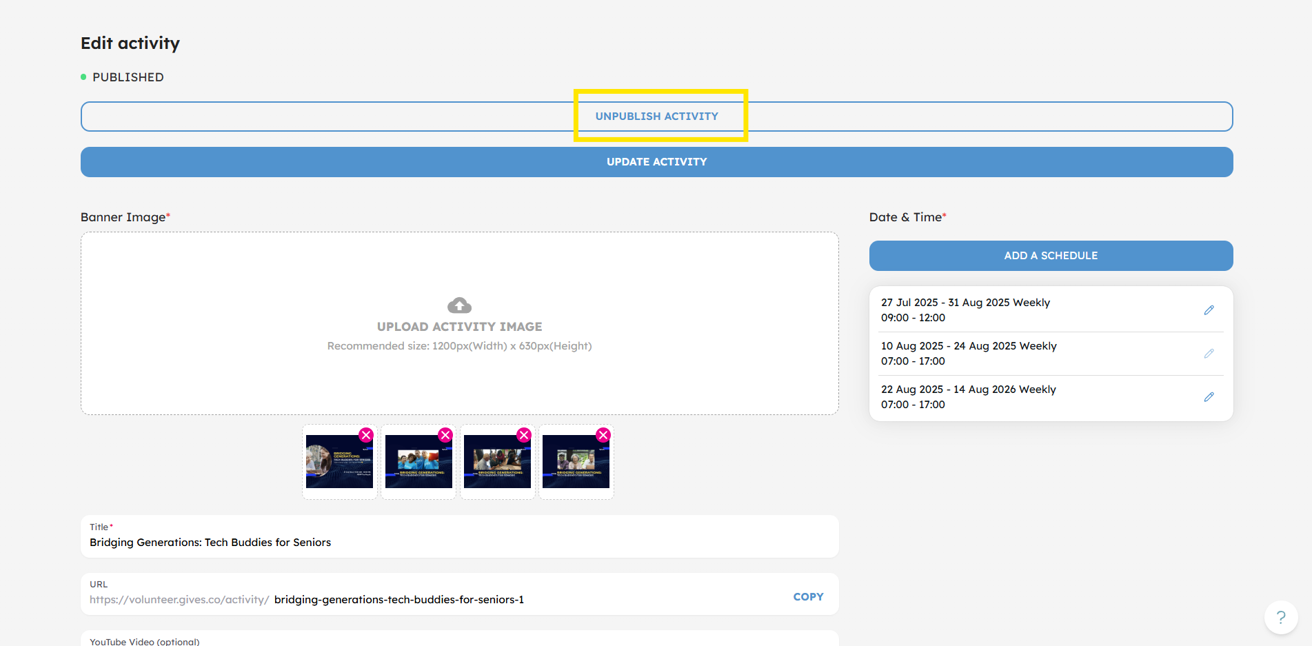 How to Complete or Unpublish An Activity - Give.Asia Support