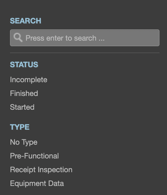 Checklists Page - CxAlloy Support