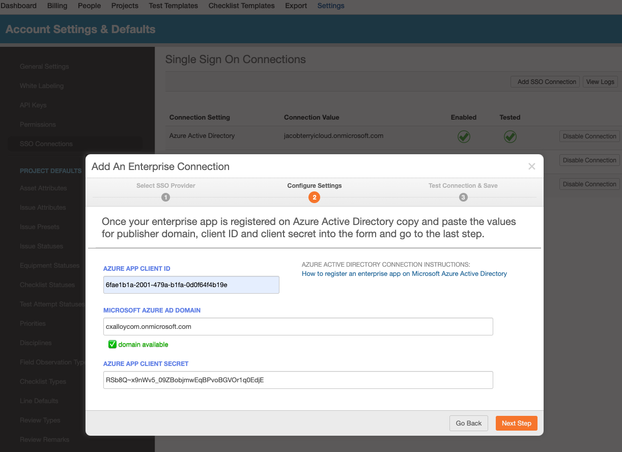 Azure Active Directory Connection Setup - CxAlloy Support