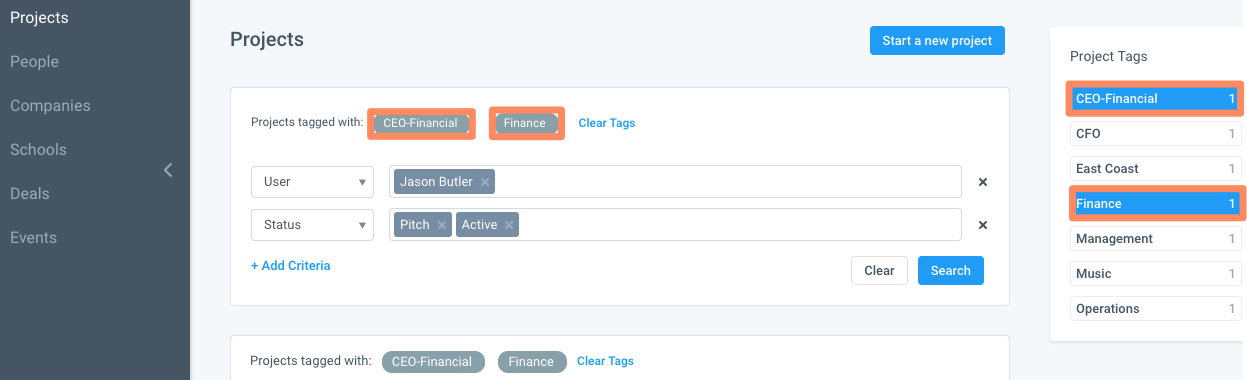 Search for Projects Using Tags - Knowledge Base