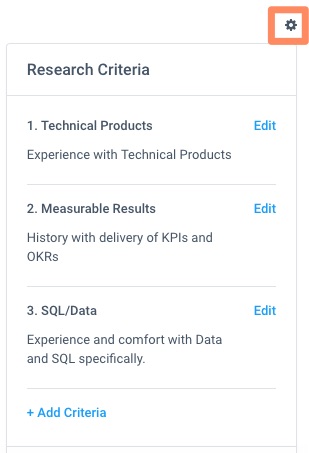 Research Criteria: Setup - Knowledge Base