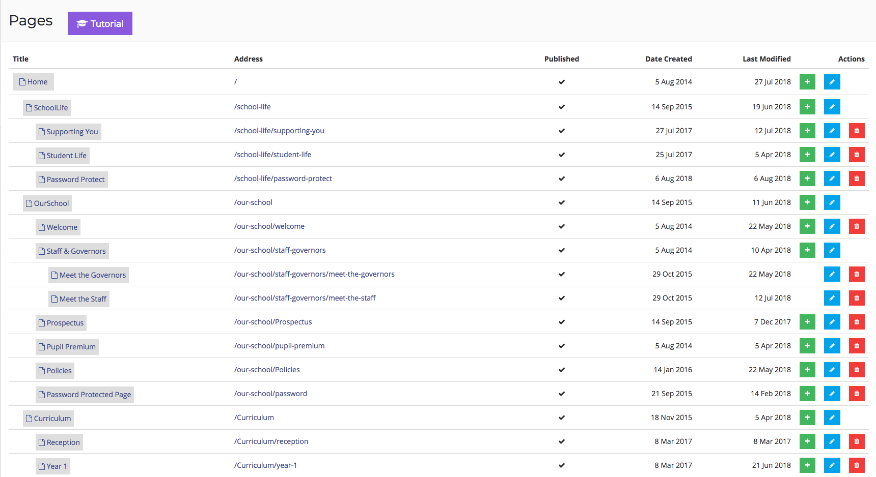 Managing Pages - Schudio Knowledge Base