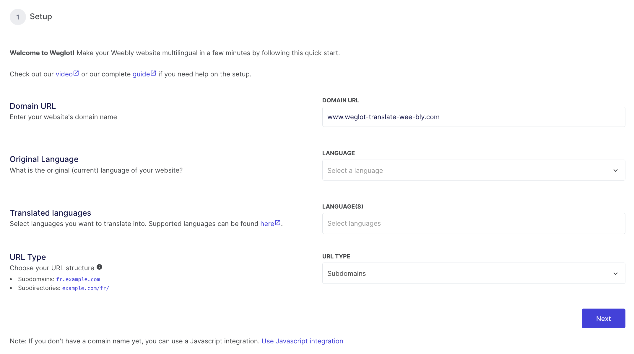 Weebly - Integration / Setup - Help Center