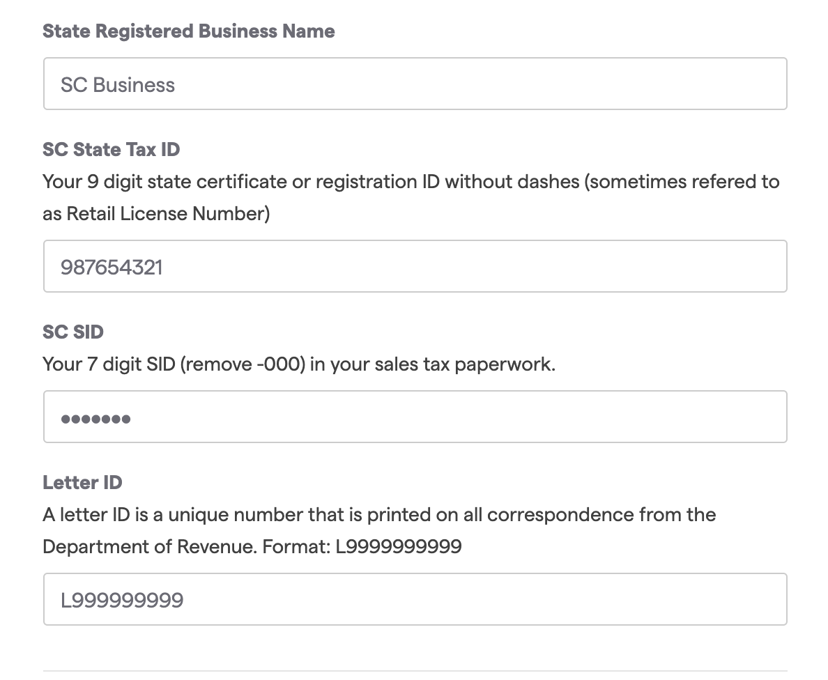 What Do I Need To Enroll In AutoFile For South Carolina TaxJar Support