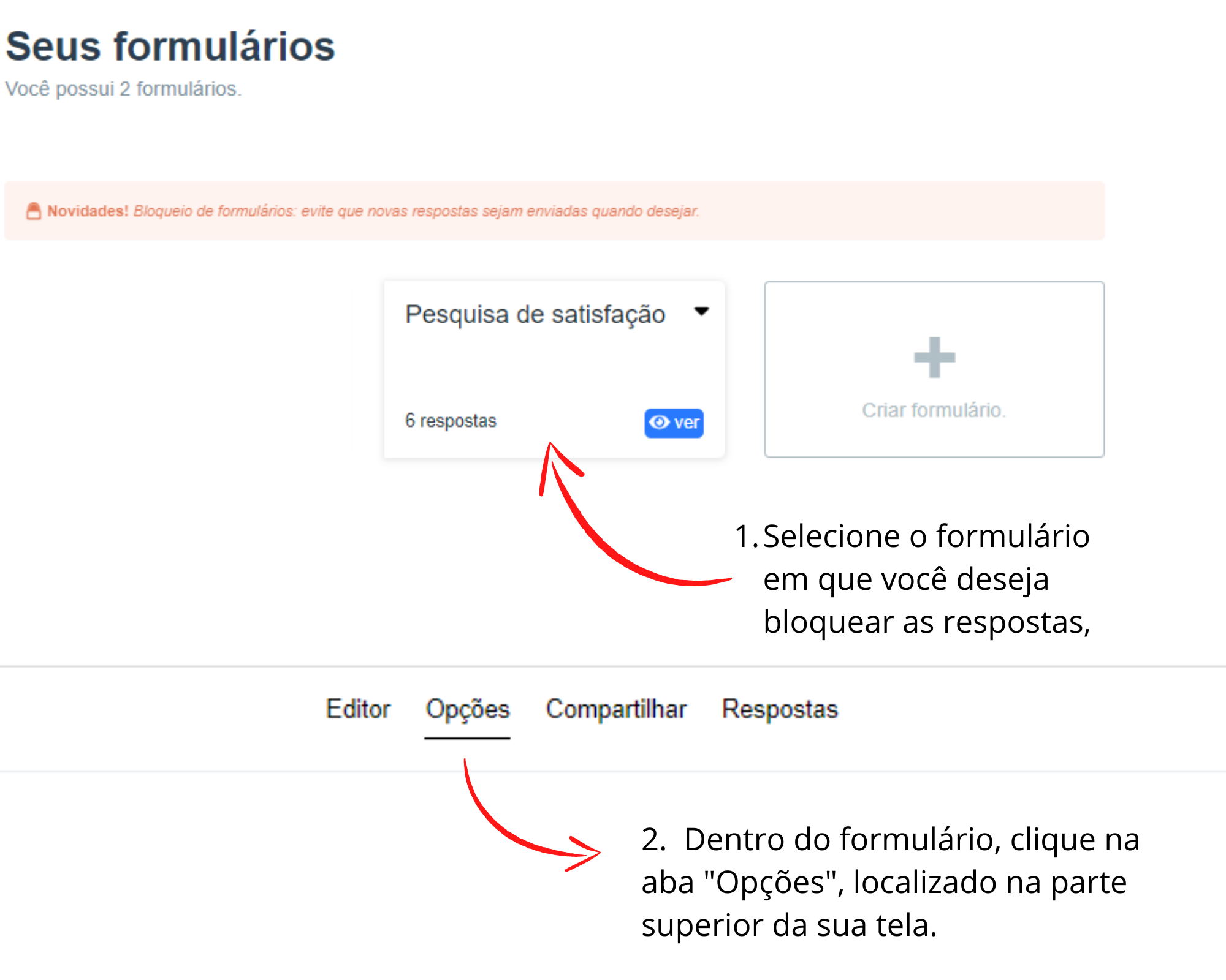 Como bloquear novas respostas ao meu formulário? - Respondi