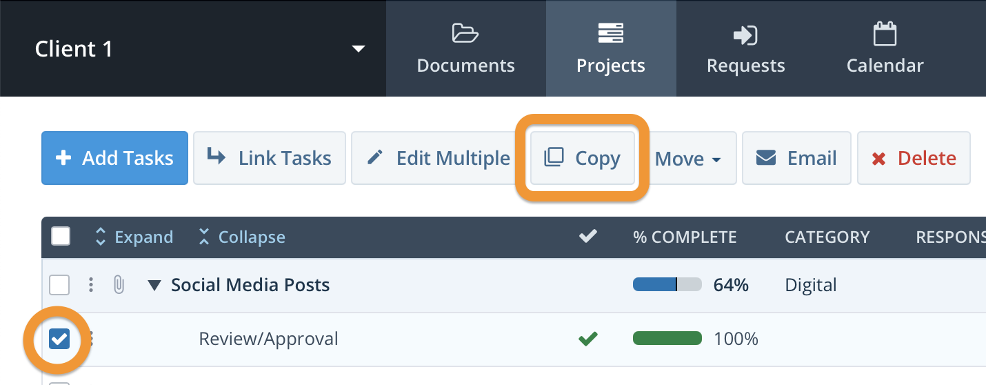 Moving/Copying Tasks - Workzone Knowledge Base