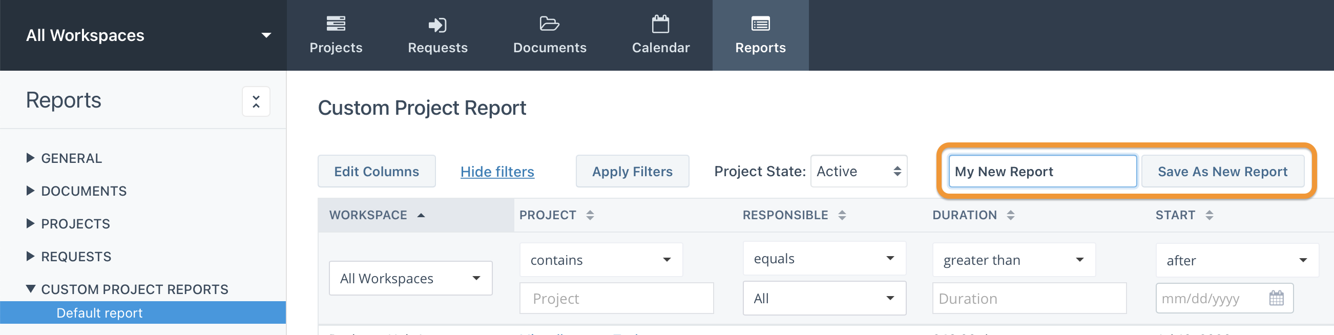 Custom Reports - Workzone Knowledge Base