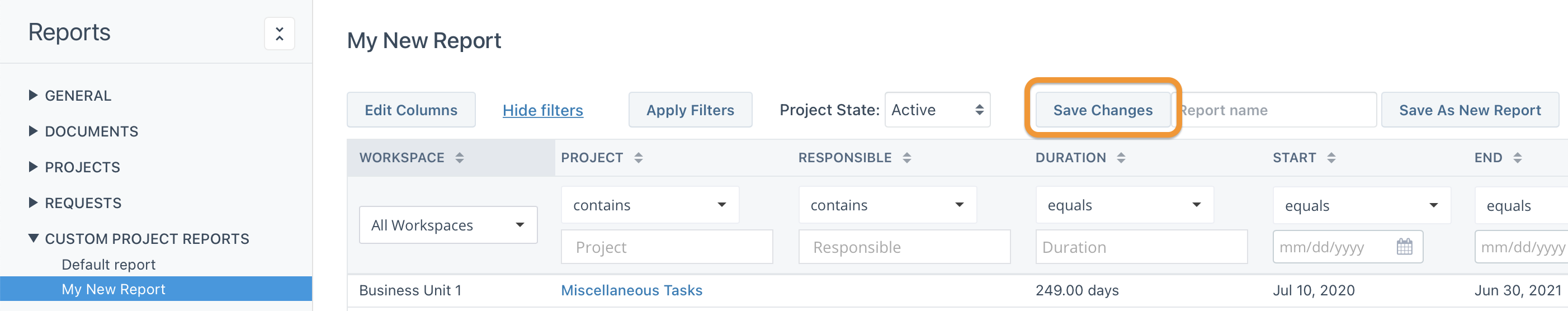 Custom Reports - Workzone Knowledge Base