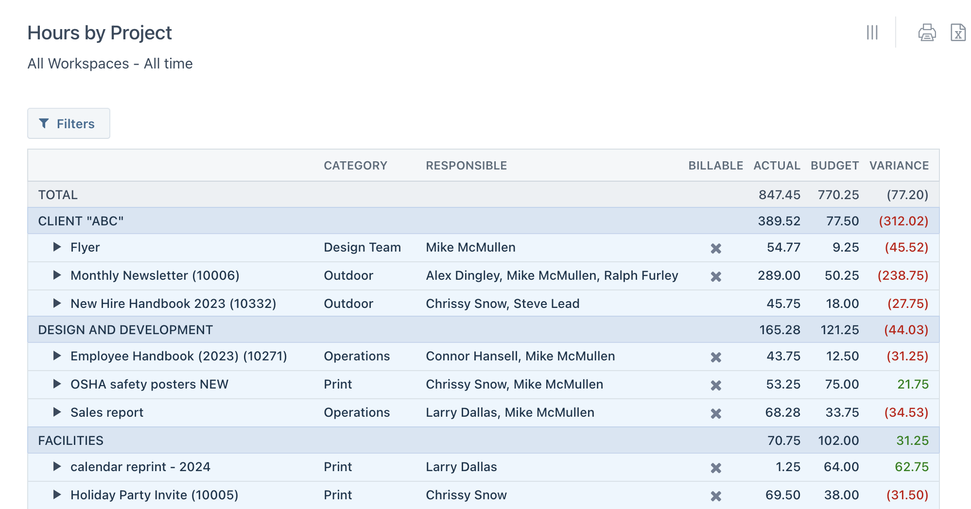 Time Reports - Workzone Knowledge Base