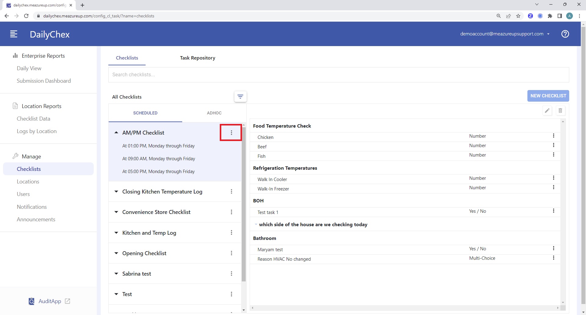 How to set Schedule on Locations - DailyChex