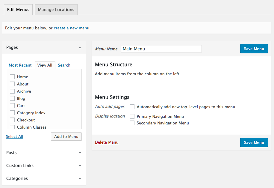How to use navigation menus in WordPress - 17th Avenue Support Desk