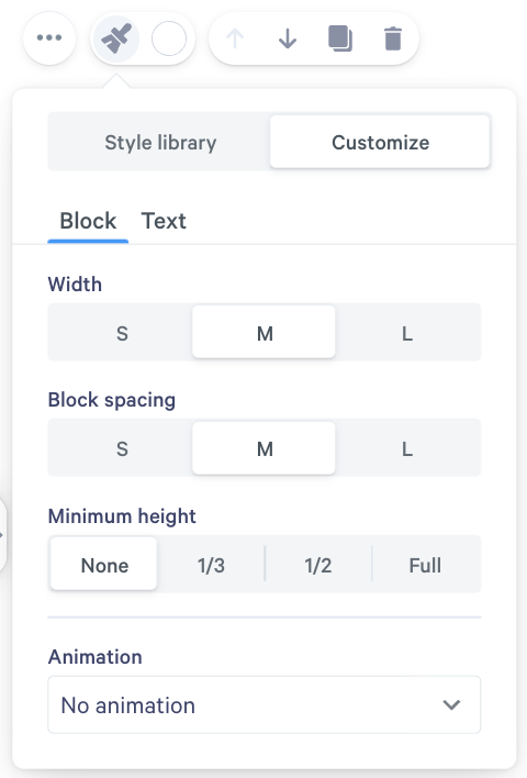 Adding styling to blocks - Qwilr Help Center
