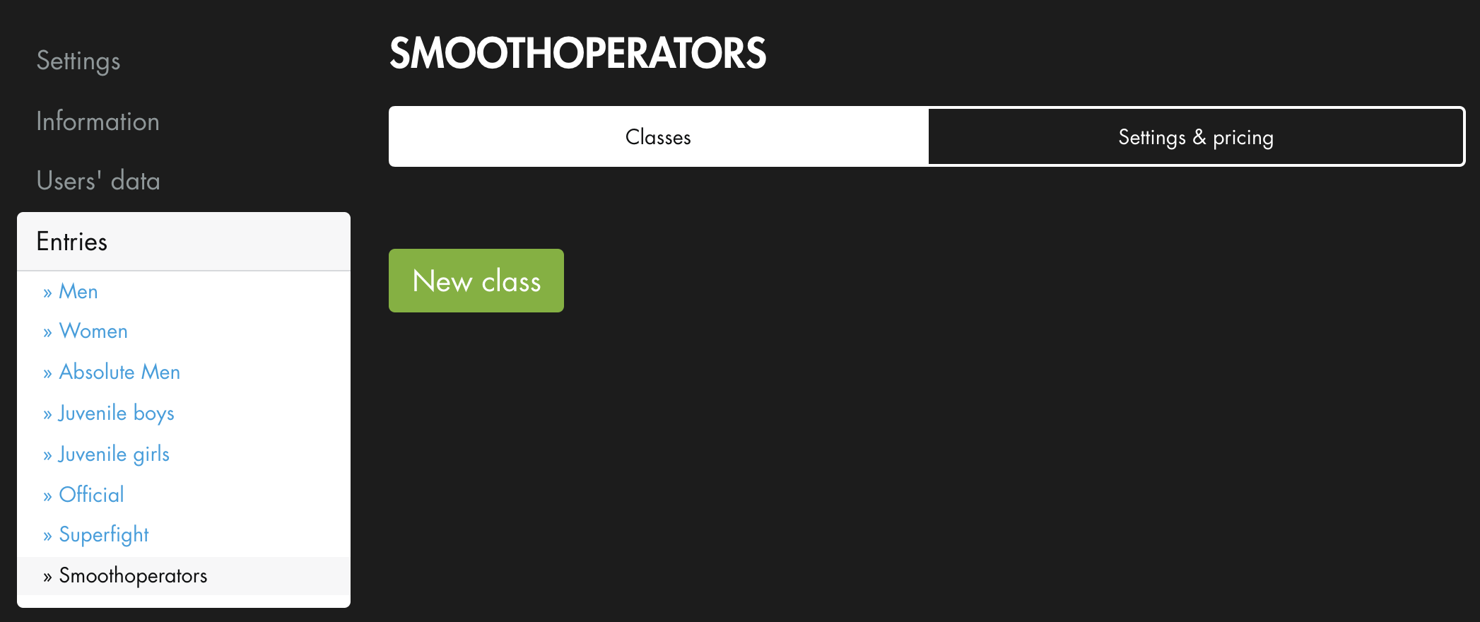 How to configure the weigh-in - Smoothcomp Knowledge Base