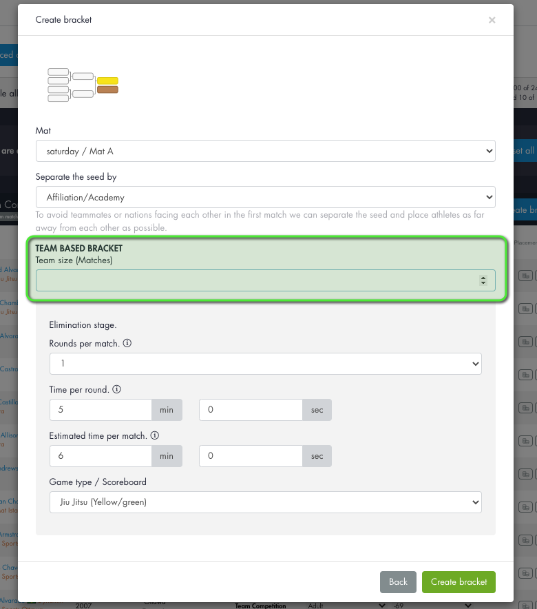 Creating Team brackets - Smoothcomp Knowledge Base