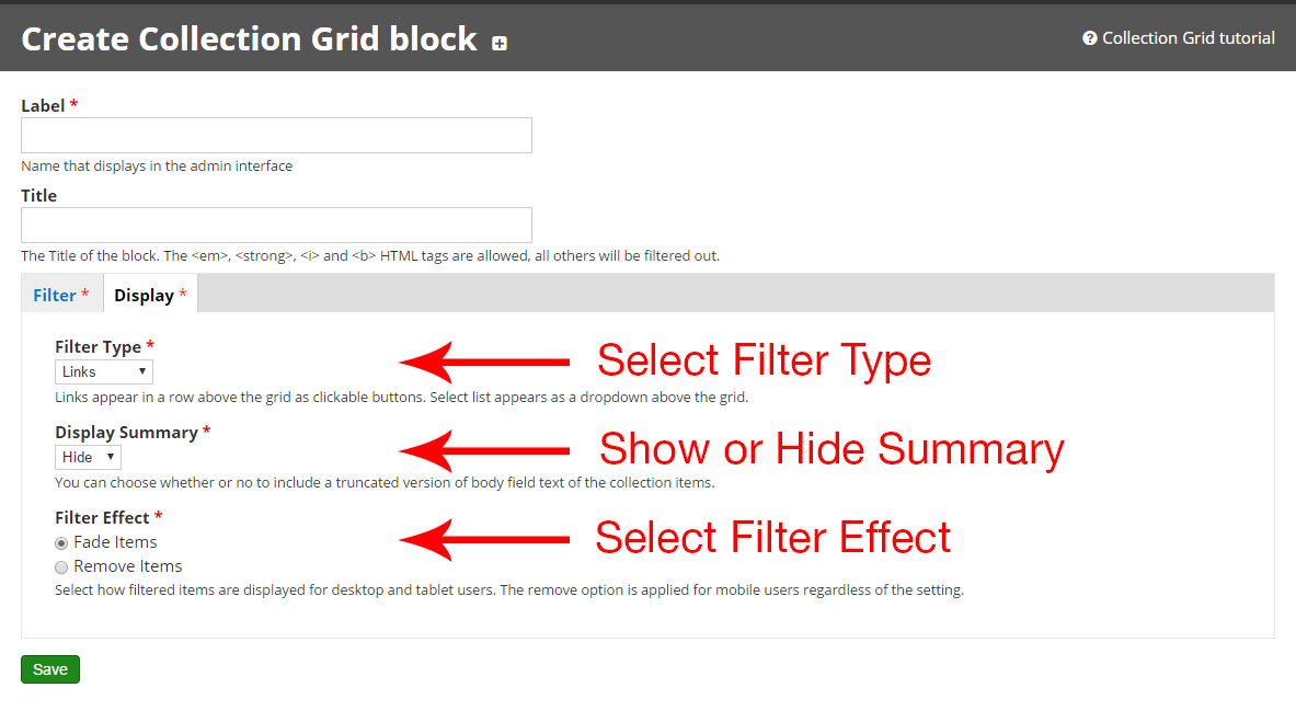 Collection Grid Block - Web Express Support