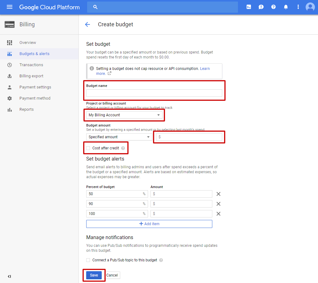 Tracking Google Maps usage with billing alerts - Stockist Help