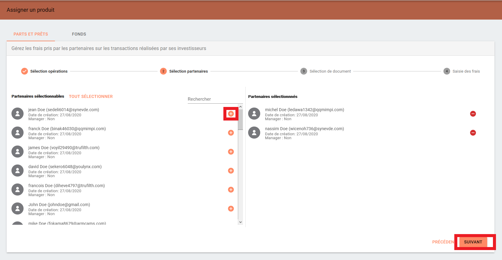 Assigner un produit à un partenaire - Particeep Help