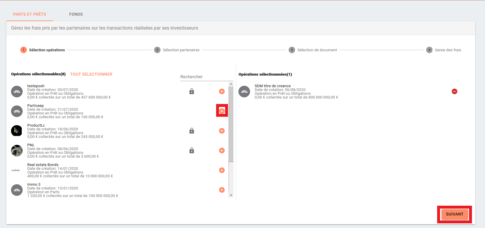 Assigner un produit à un partenaire - Particeep Help