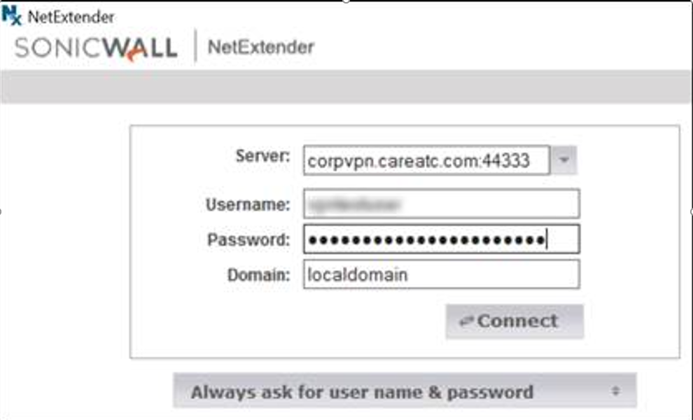 Using Sonicwall NetExtender - CareATC Corporate Knowledge Base