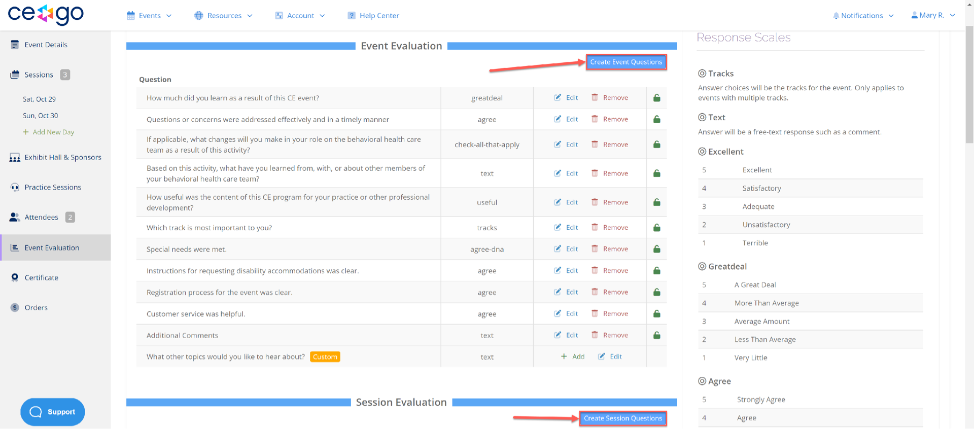 Customize Event Evaluation Ce Go Support