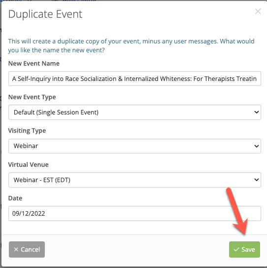 Duplicating an Event - CE-Go Support