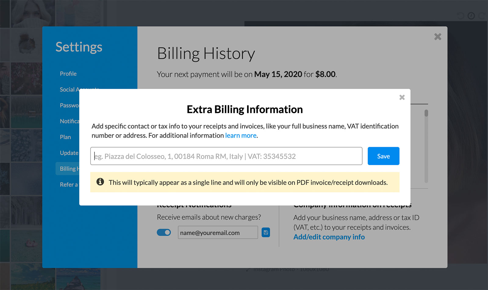 How do I add my address, VAT Number or Business Number to Stencil ...