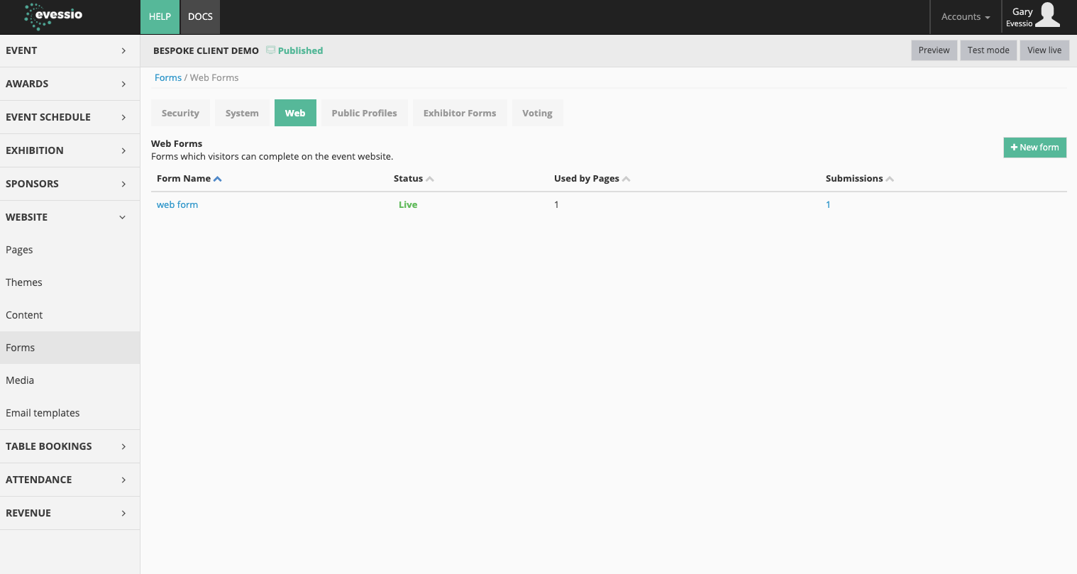 GUIDE – Website – Simple web form set-up - Evessio Knowledge Base