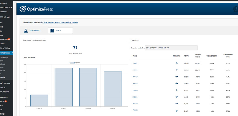 How to analyse experiment data [OPExperiments] - OptimizePress 2.0 Knowledgebase