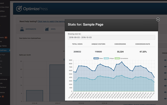 How to analyse experiment data [OPExperiments] - OptimizePress 2.0 Knowledgebase