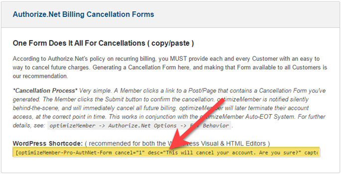Adding subscription cancellation buttons & forms to your membership site [OptimizeMember ...
