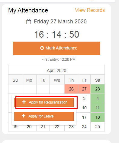 How do I regularize my attendance or change my check in or check out time? When would I need to ...