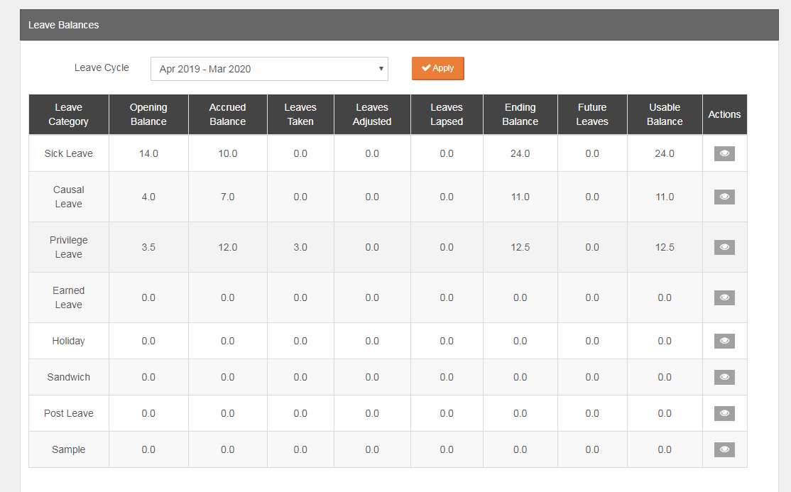 Where do I see my leave balances for each leave category? - Quikchex ...