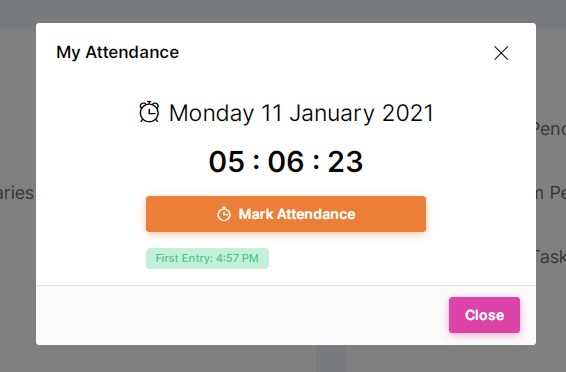 How do I mark my attendance using the web-time clock in the app and the ...