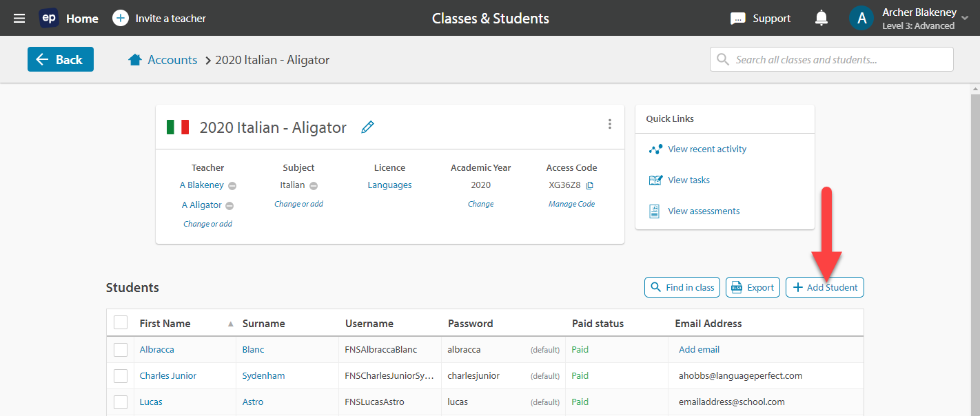 How do I add or remove a student? - Education Perfect Knowledge Base