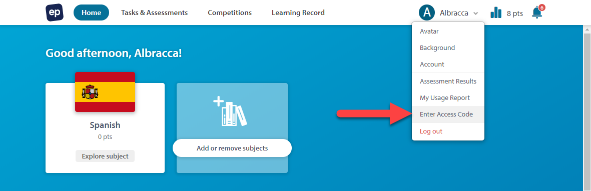 How do I join an Education Perfect class using an access code? - EP Help