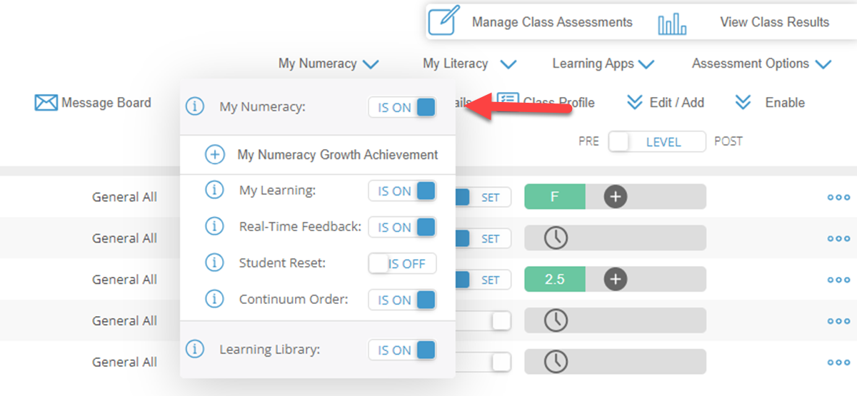 Enabling and editing My Numeracy activities - Essential Assessment